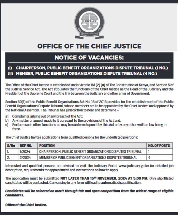 Vacancies – The Judiciary