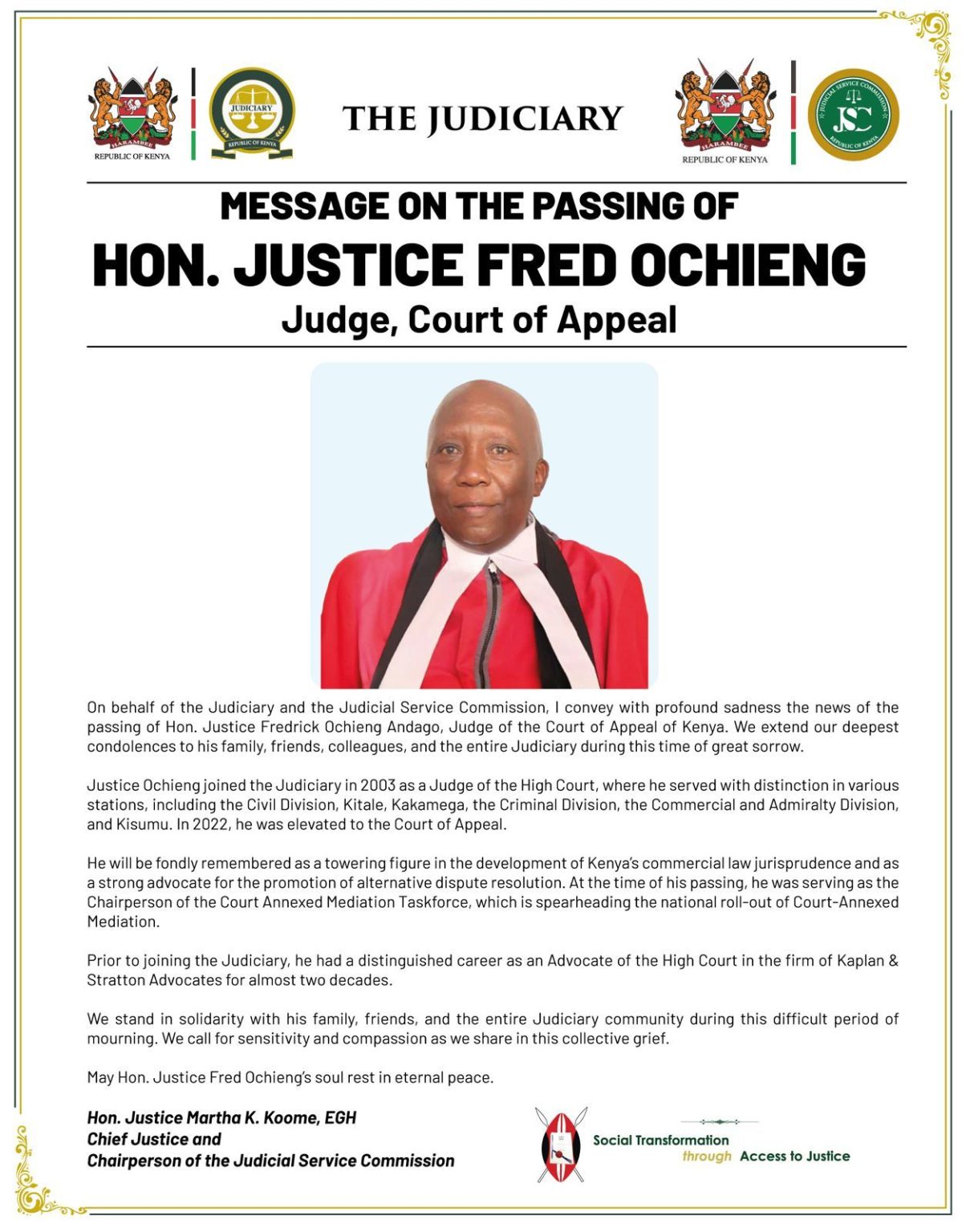 Latest News – The Judiciary